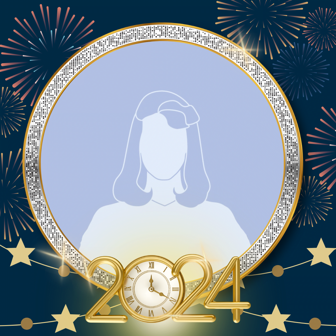 Happy New Year 2024 Profile Frame Filter Overlay - Youshouldlisten.com