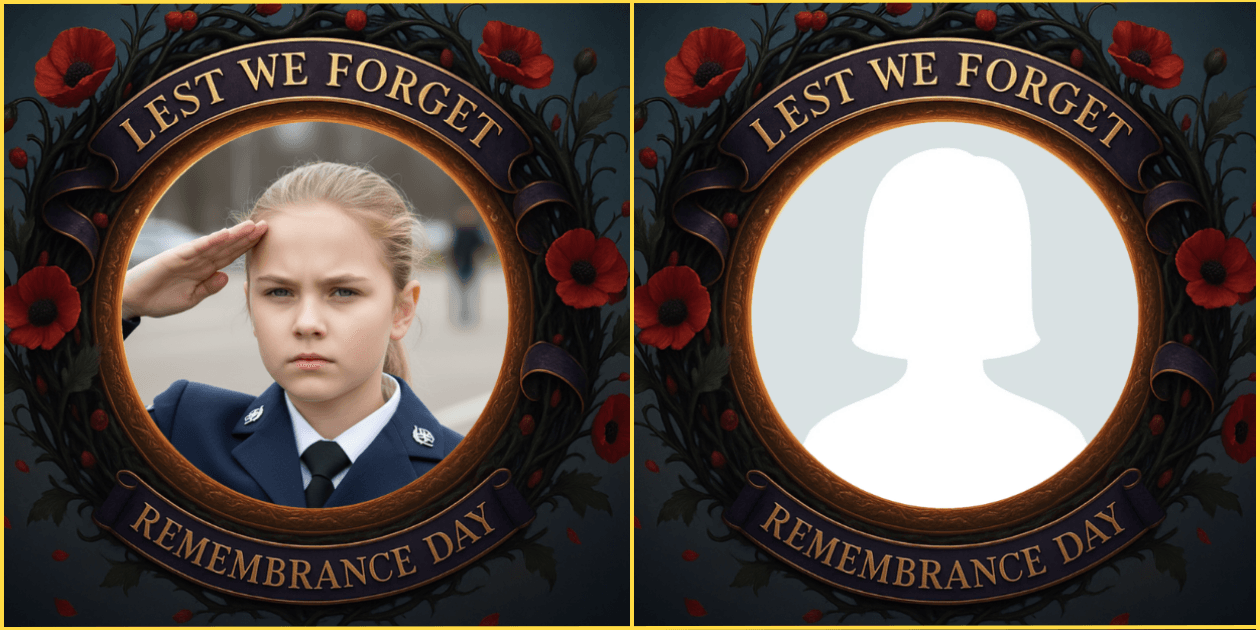 Remembrance Day Poppy Profile Picture Frame 2025 - Youshouldlisten.com